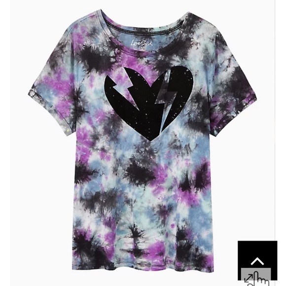 torrid | Tops | Torrid X Love Sick Relaxed Fit Crew Fit Tie Dye Heart ...